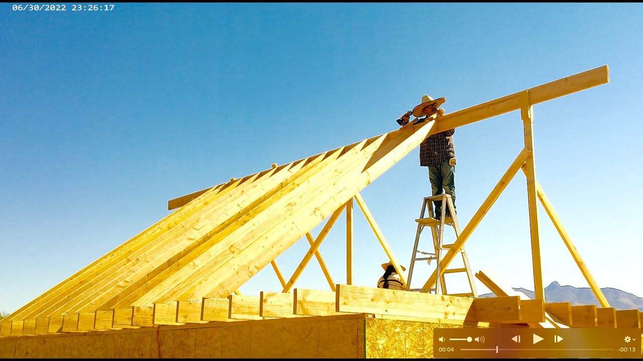 THE OFF-GRID HOME HEALTH RESORT - EP 2 HOW TO BUILD RAFTERS IN AN EASY ...