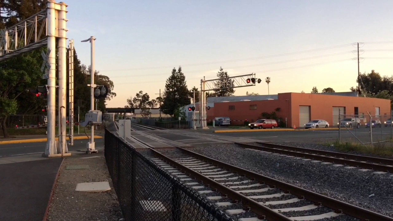 SMART Test Trains at Santa Rosa Railroad Square - YouTube