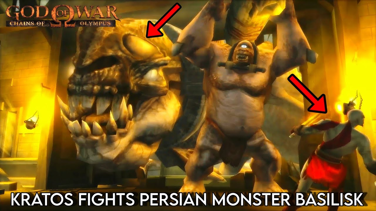 KRATOS FIGHTS PERSIAN MONSTER BASILISK | PART 1 | GOW CHAIN OF OLYMPUS ...