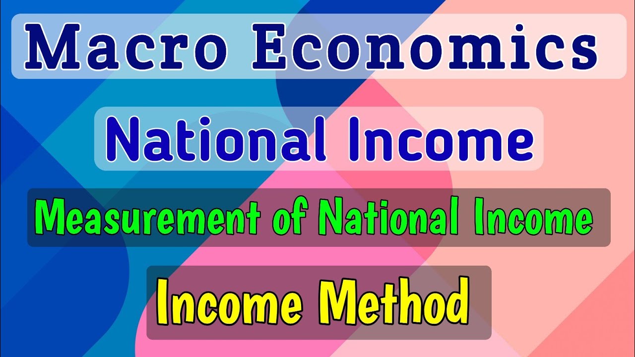 #4 NATIONAL INCOME || Measurement of National Income | Income Method ...