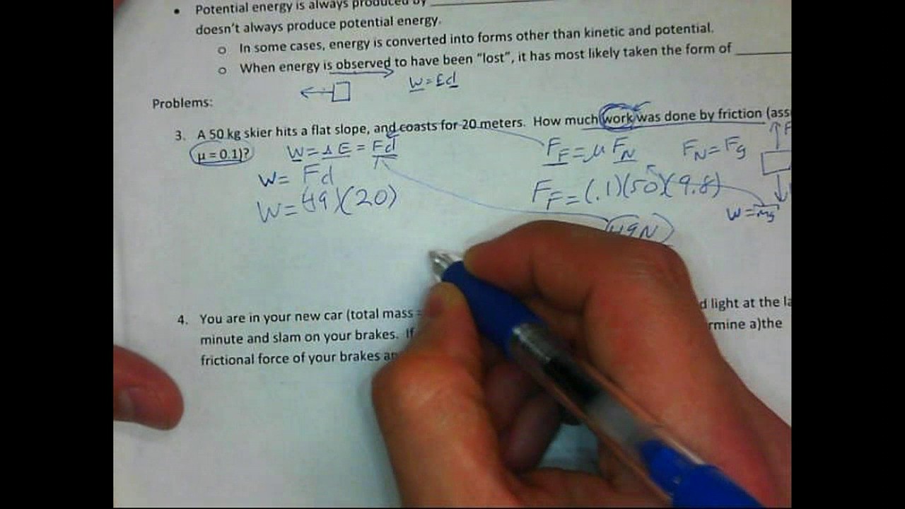 Work Energy Theorem Work done by Friction - YouTube