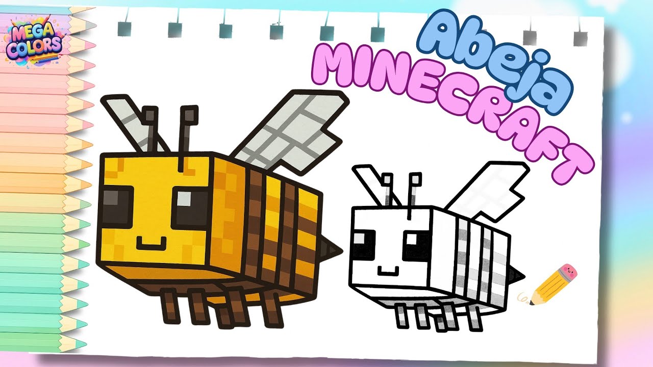 🎨 Como dibujar una ABEJA 🐝 👾 DE MINECRAFT fácil KAWAII | How to draw ...