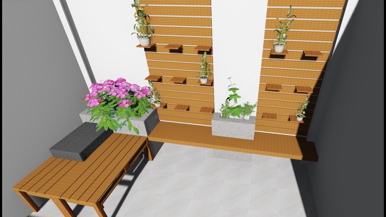 100 IDEAS, TUTORIAL COMO DISEÑAR EN 3D UN JARDIN EN MINI PATIO - YouTube