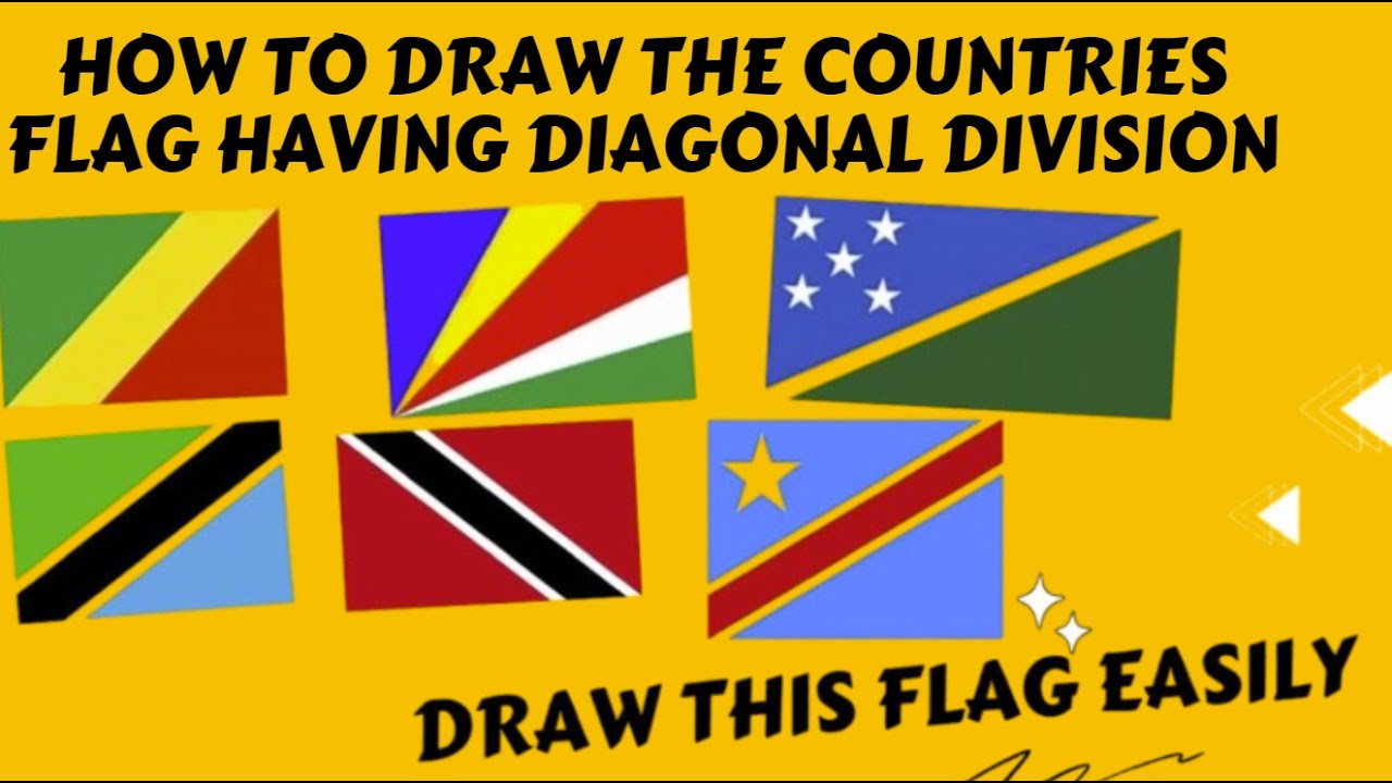 Flags with a diagonal division drawing - YouTube