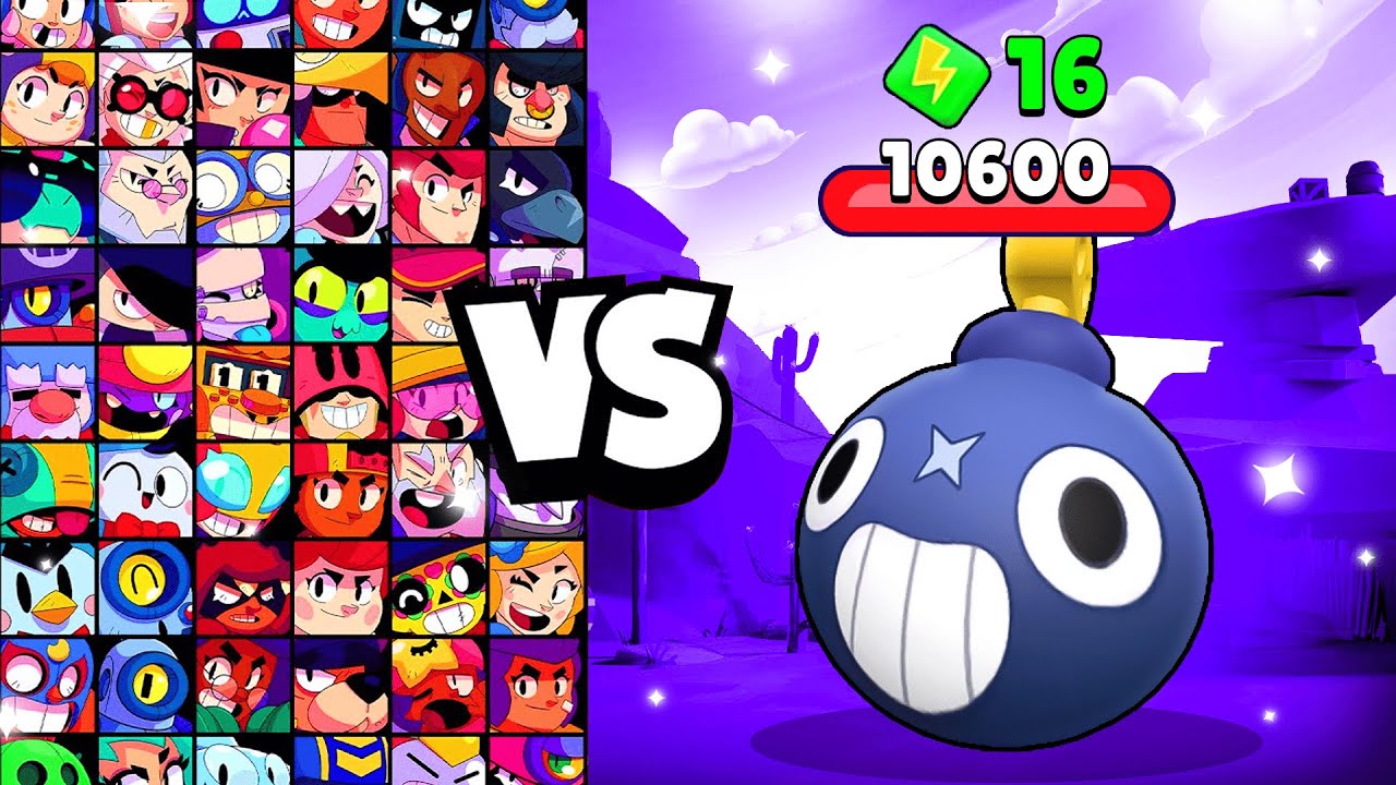 TICK SHOOKY HEAD vs ALL BRAWLERS! With 16 POWER-UPs! | Brawl Stars ...