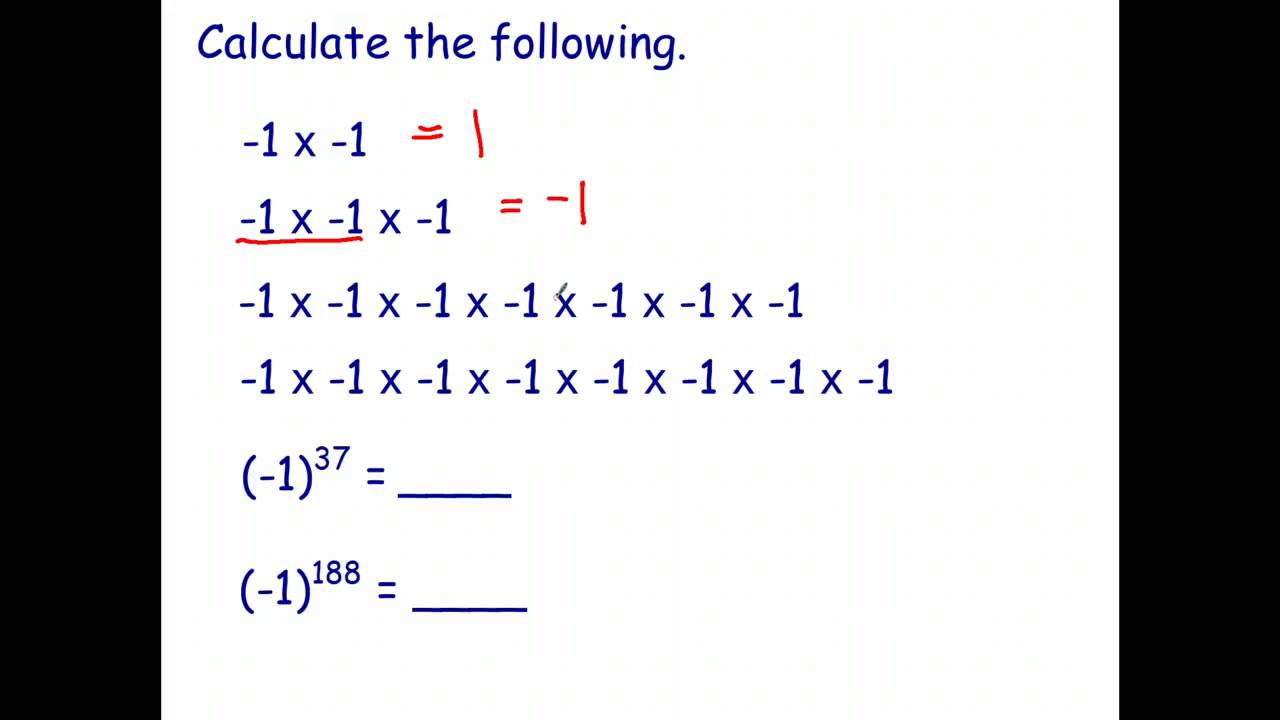 Raising Negative Numbers To Powers YouTube