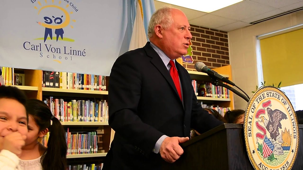 Gov. Quinn at Carl Von Linne elementary school - YouTube