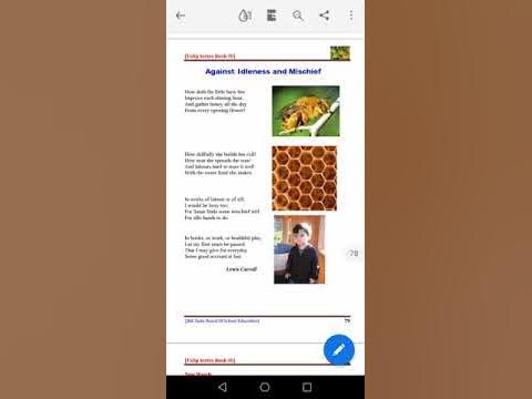 Class:4th,Subject:English,Topic:Against Idleness and Mischief(Poem) by ...