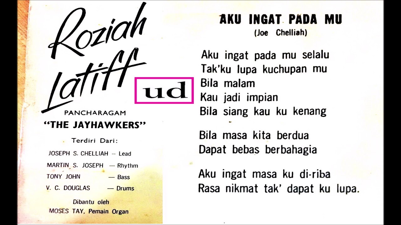 Roziah Latiff - Aku Ingat Padamu (Joe Chelliah) - 1967 - YouTube