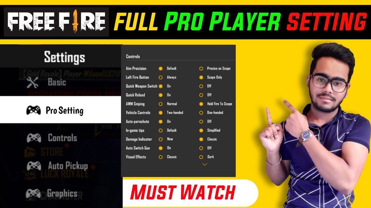 🔥How To Become Pro In Free Fire In 2021 | Free Fire Pro Player Settings ...
