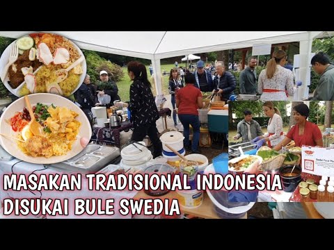 NASI KUNING PECEL SAYUR DAN AYAM BETUTU DISERBU BULE SWEDIA - YouTube