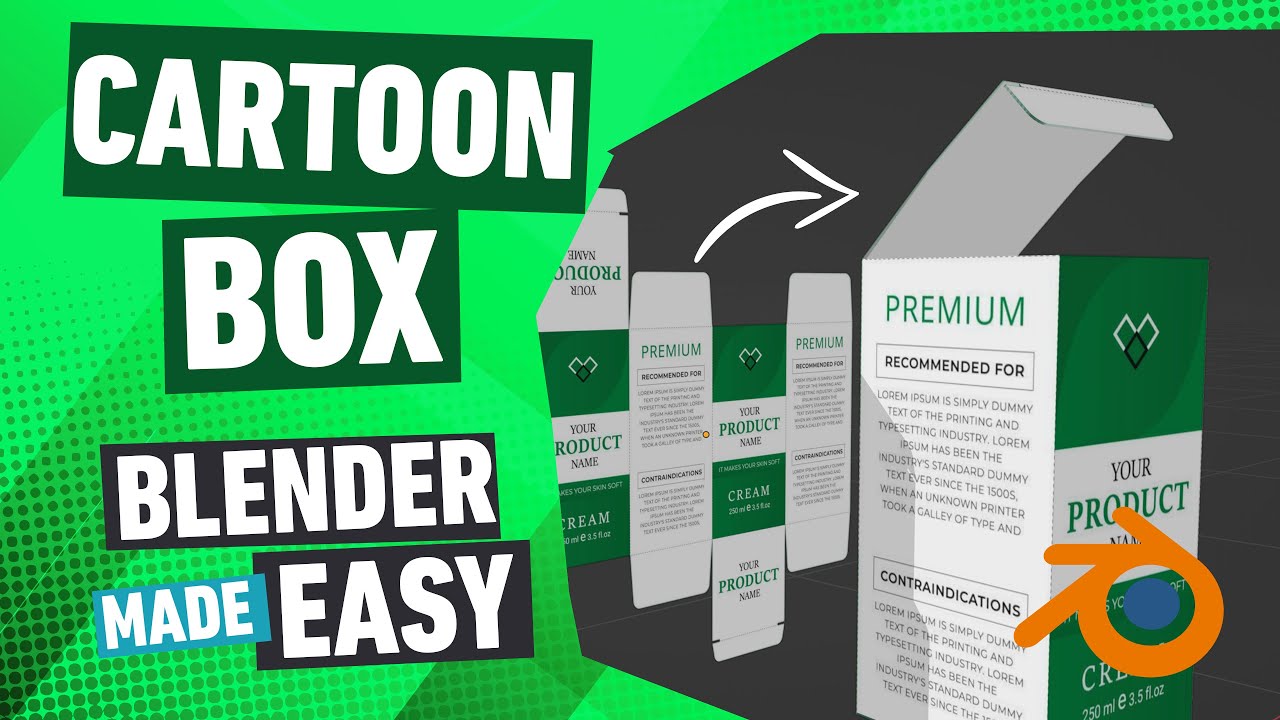 Creating a 3D Cartoon Box in Blender from Blueprint or Diecut! - YouTube