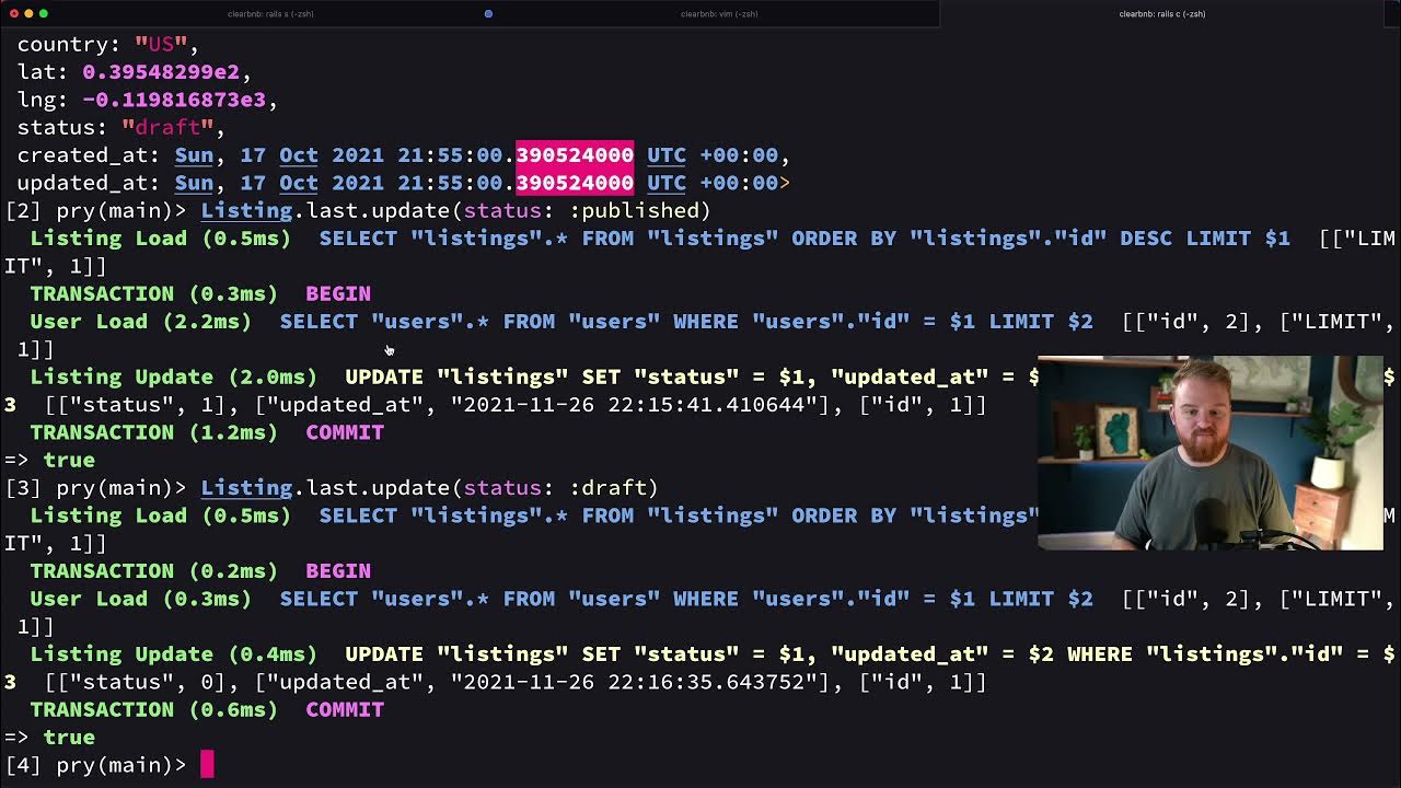Active record scopes, cleanup, and select boxes with enum - clearbnb - Part 8 - YouTube