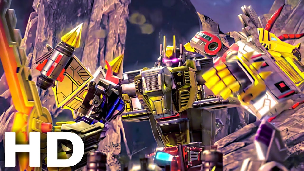The DINOBOTS combine to form VOLCANICUS Scene | TRANSFORMERS - YouTube