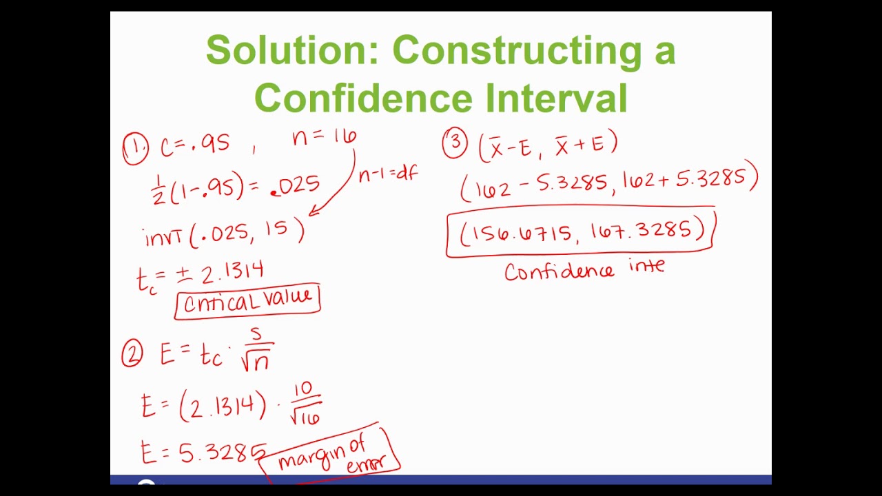 STA2023 Confidence Intervals Part 2 - YouTube