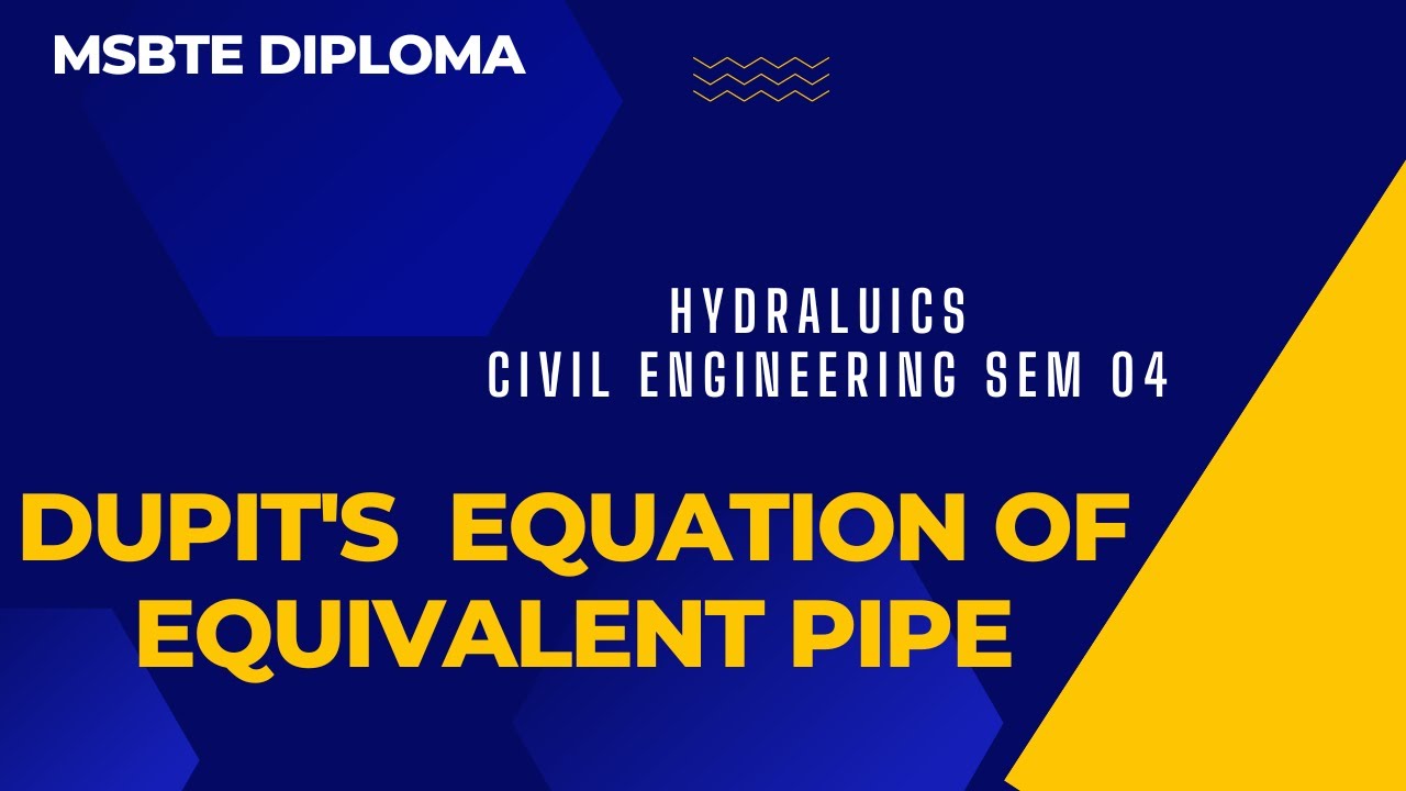 Dupit's equation of equivalent pipe/msbte diploma/civil engineering ...