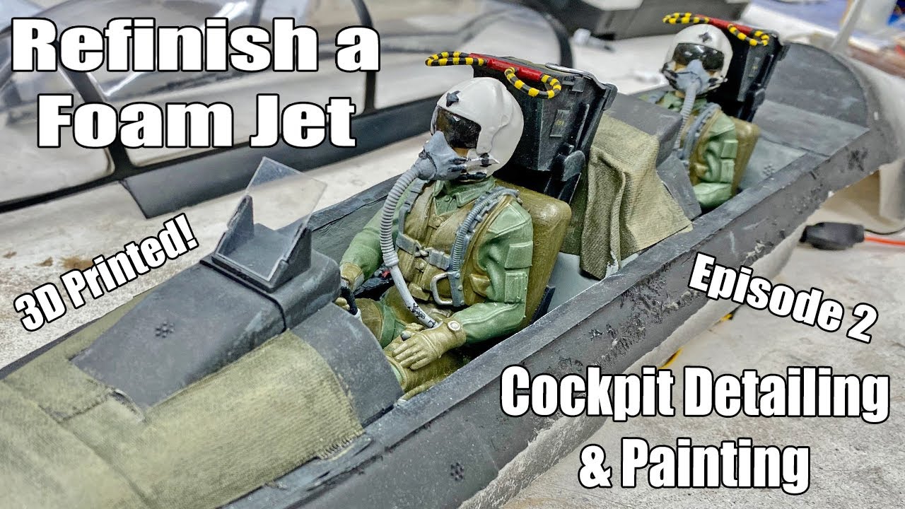 Refinish A Foam Jet Ep 2 -- Building & Painting a Detailed Cockpit (3D ...