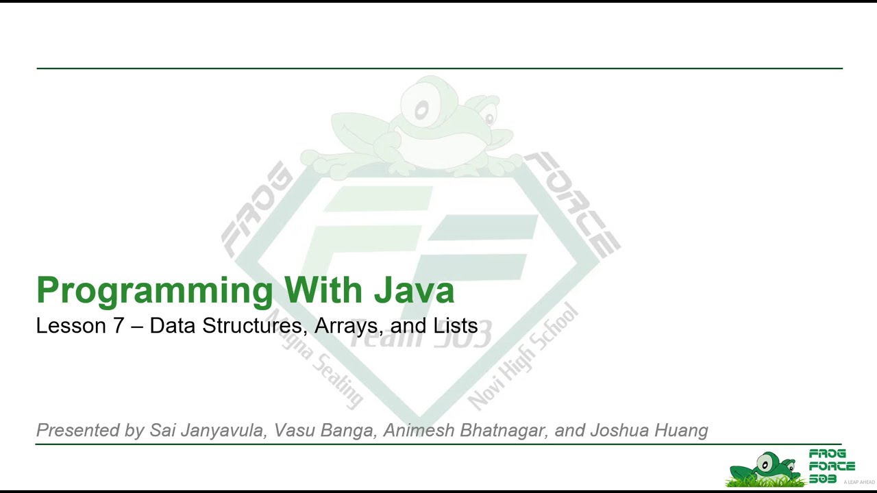 Programming With Java | Lesson 7 – Data Structures, Arrays and Lists ...