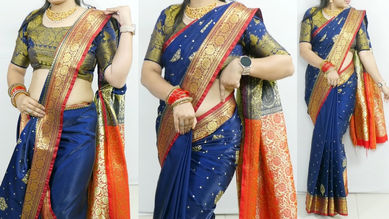 Very Easy way to drape saree for wedding & function | Silk saree ...