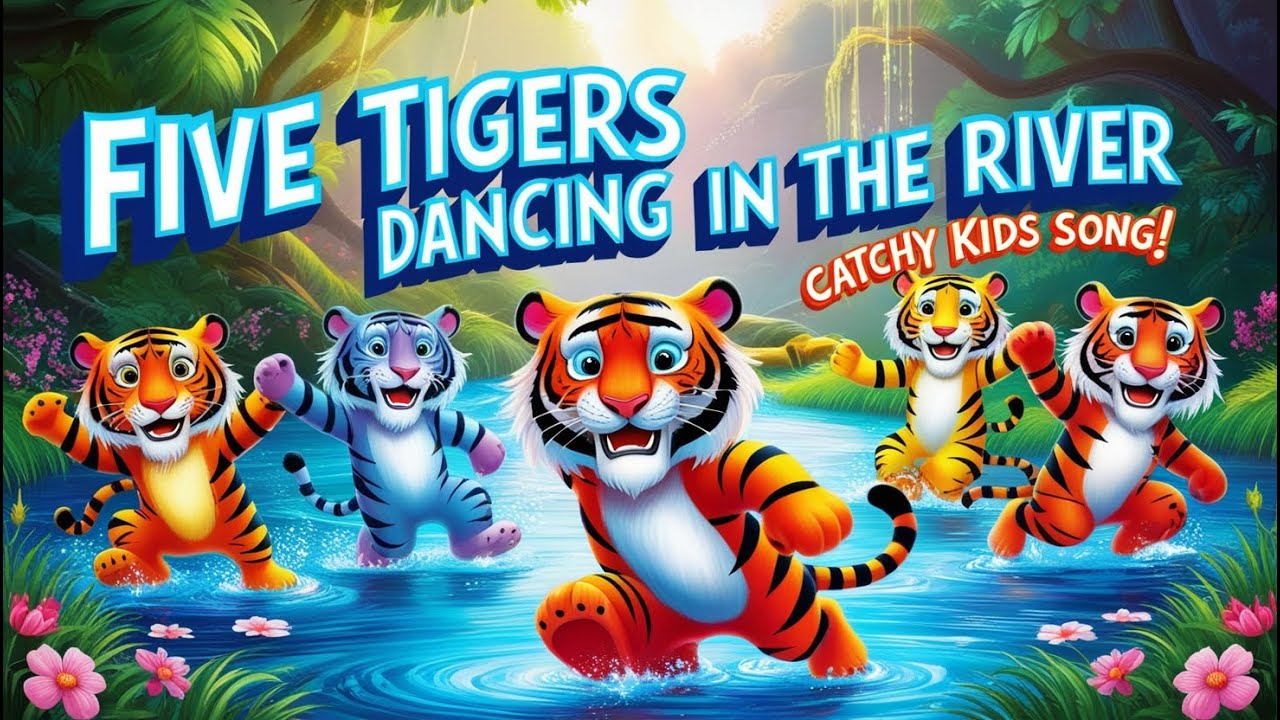 "Five Tigers Dancing in the River – Catchy Kids Song!" - YouTube
