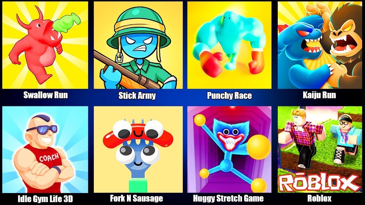 Roblox,Huggy Stretch Game,Fork N Sausage,Idle Gym Life 3D,Kaiju Run ...