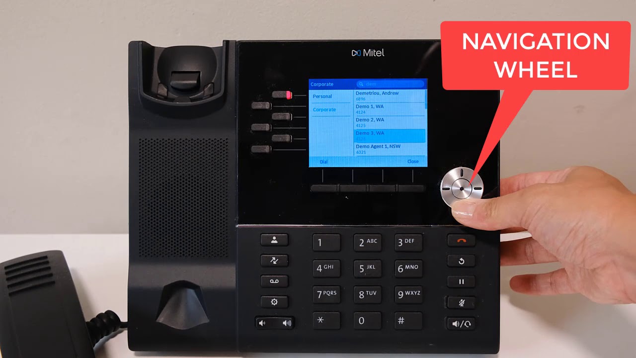 Mitel 6920 Handset - Transfer - Using Contacts Directory - YouTube