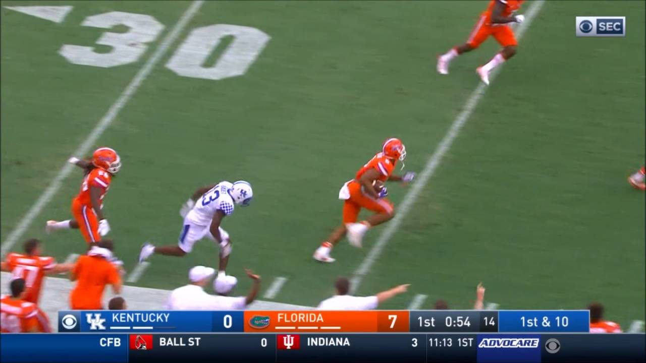 Quincy Wilson makes one-handed interception - Kentucky vs Florida - YouTube