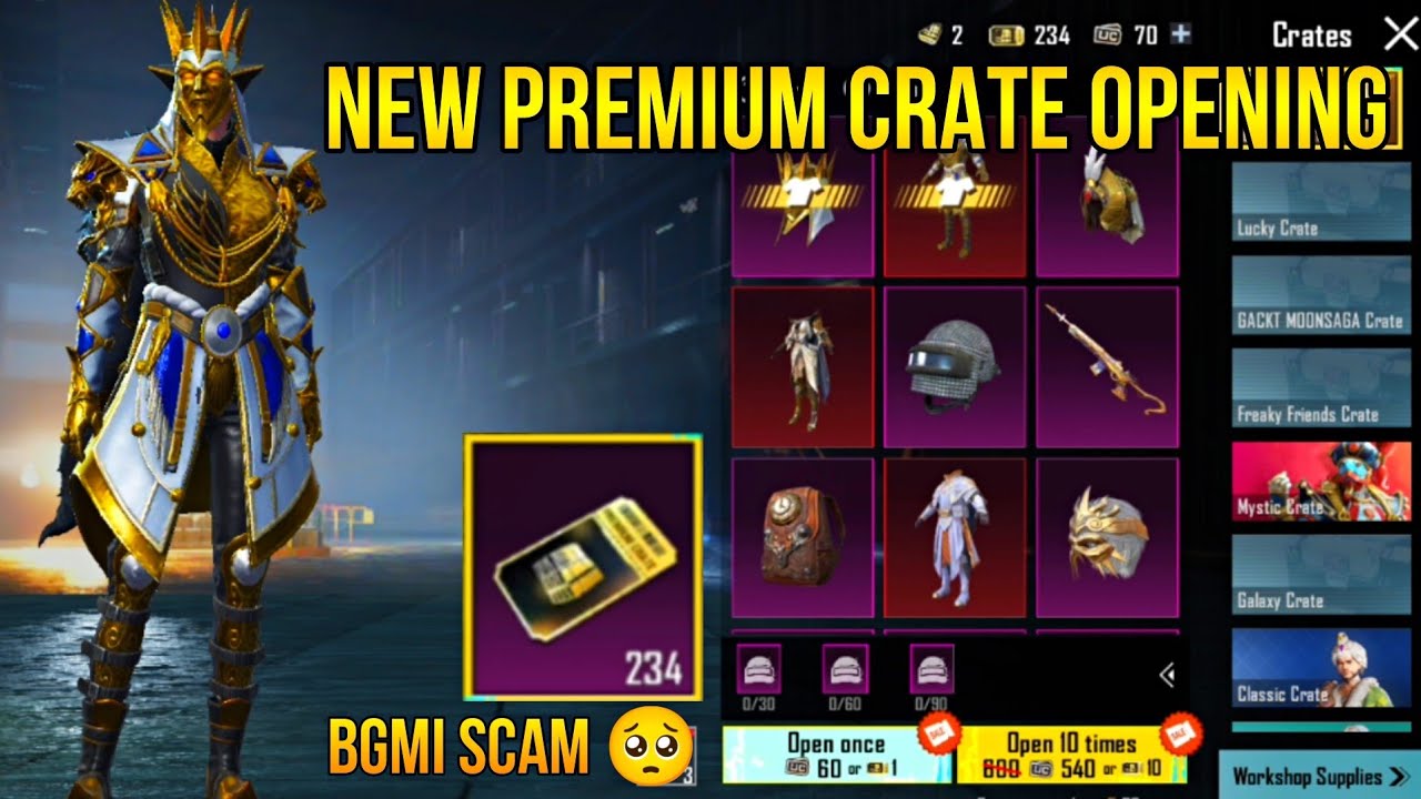 234 NEW PREMIUM CRATE OPENING | BGMI CRATE OPENING - YouTube