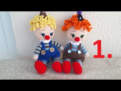 TIĞ İŞİ ŞİRİN AMİGURUMİ PALYAÇO YAPIMI 1.BÖLÜM (Crochet Cute Amigurumi Clown)