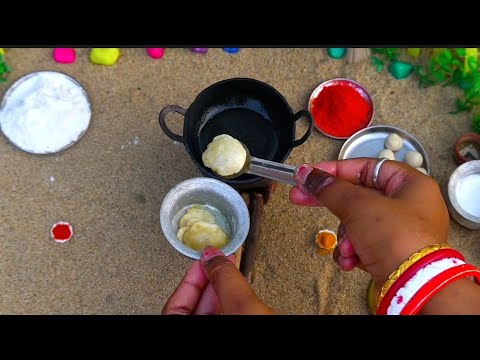 Miniature Fulko Luchi | Mini Chingri Curry Making | How to make Fulko ...