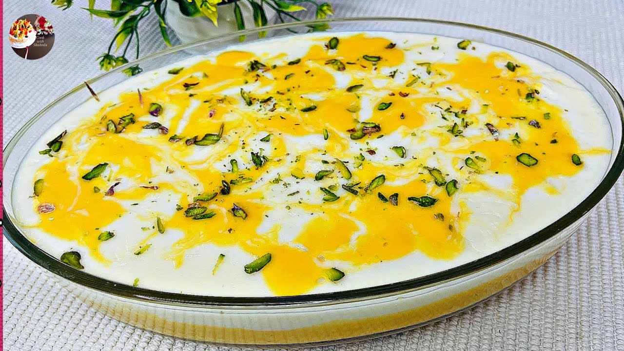 Double Flavour Dessert Recipe | Easy🥭Mango Coconut Pudding | No Bake ...