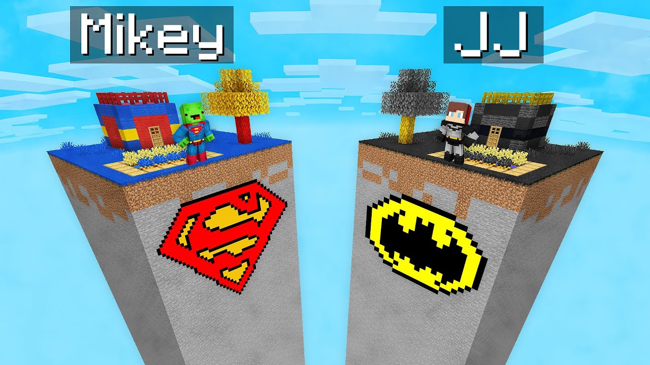 Mikey SUPERMAN Chunk vs JJ BATMAN Chunk Survival Battle in Minecraft ...