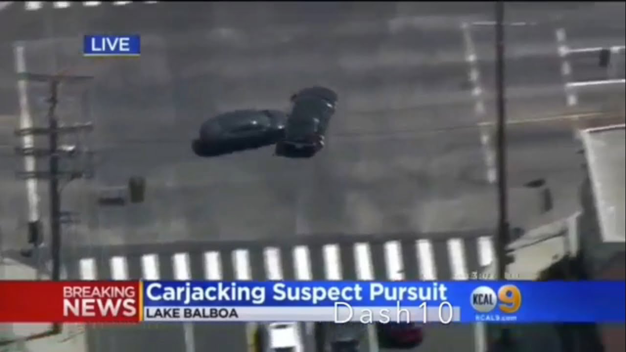 Los Angeles Police chase stolen Chrysler 300 ending in crash (July 19 ...