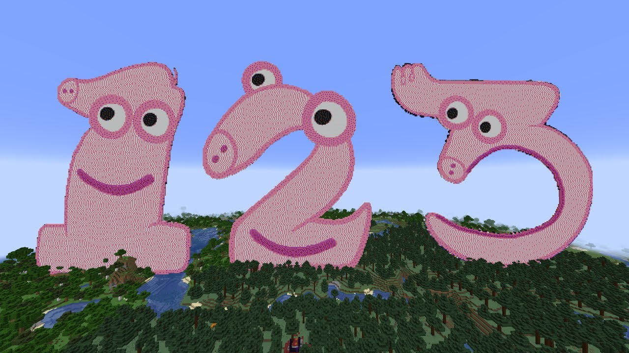 Number Peppa Pig Lore (1-10) in Minecraft - YouTube