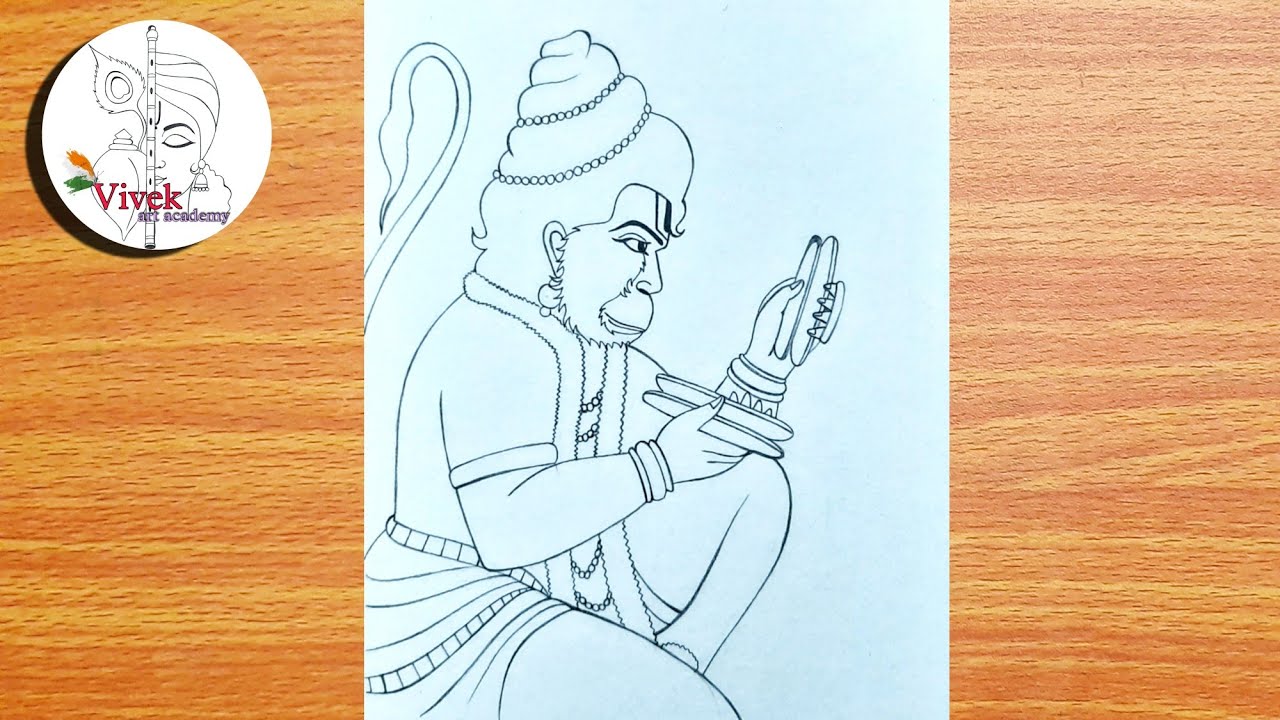 Shree Hanuman - Pencil Sketch for Beginners | Hanuman Line Art ...