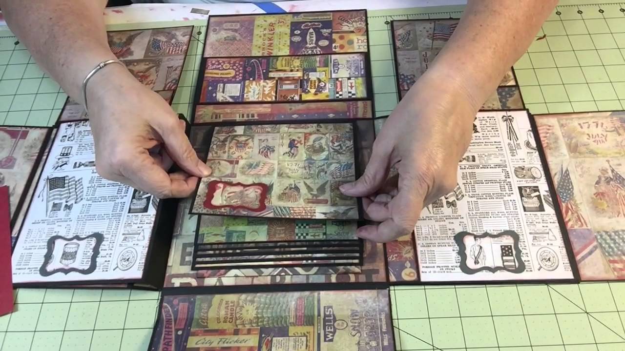 Tim Holtz 4th Of July Mini Album - YouTube