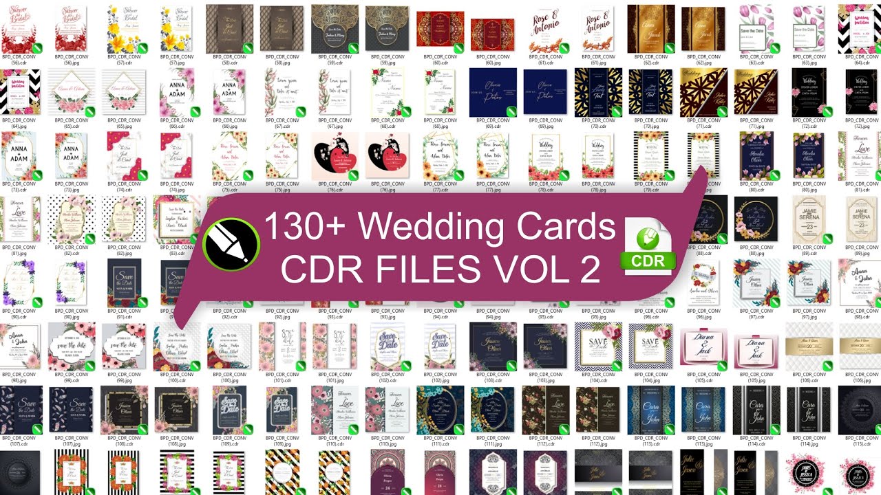 130+ Wedding Cards CDR Files Free Download VOL 2 - YouTube