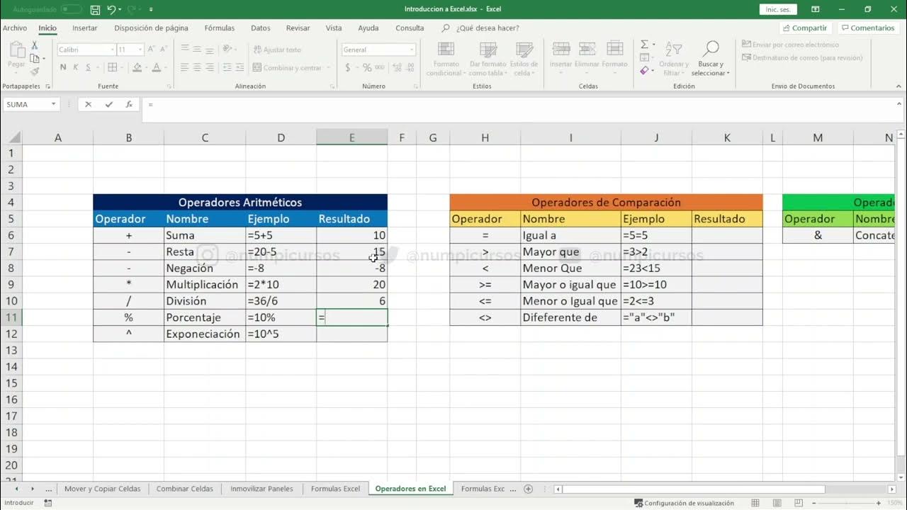 43 Tipos de Operadores en Excel - YouTube