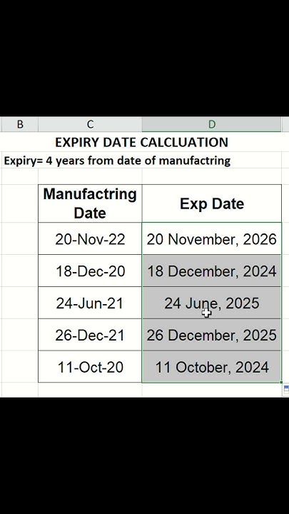 EDATE Formula Future Date or Expiry Date Calculator Ms Excel #trending #shorts - YouTube