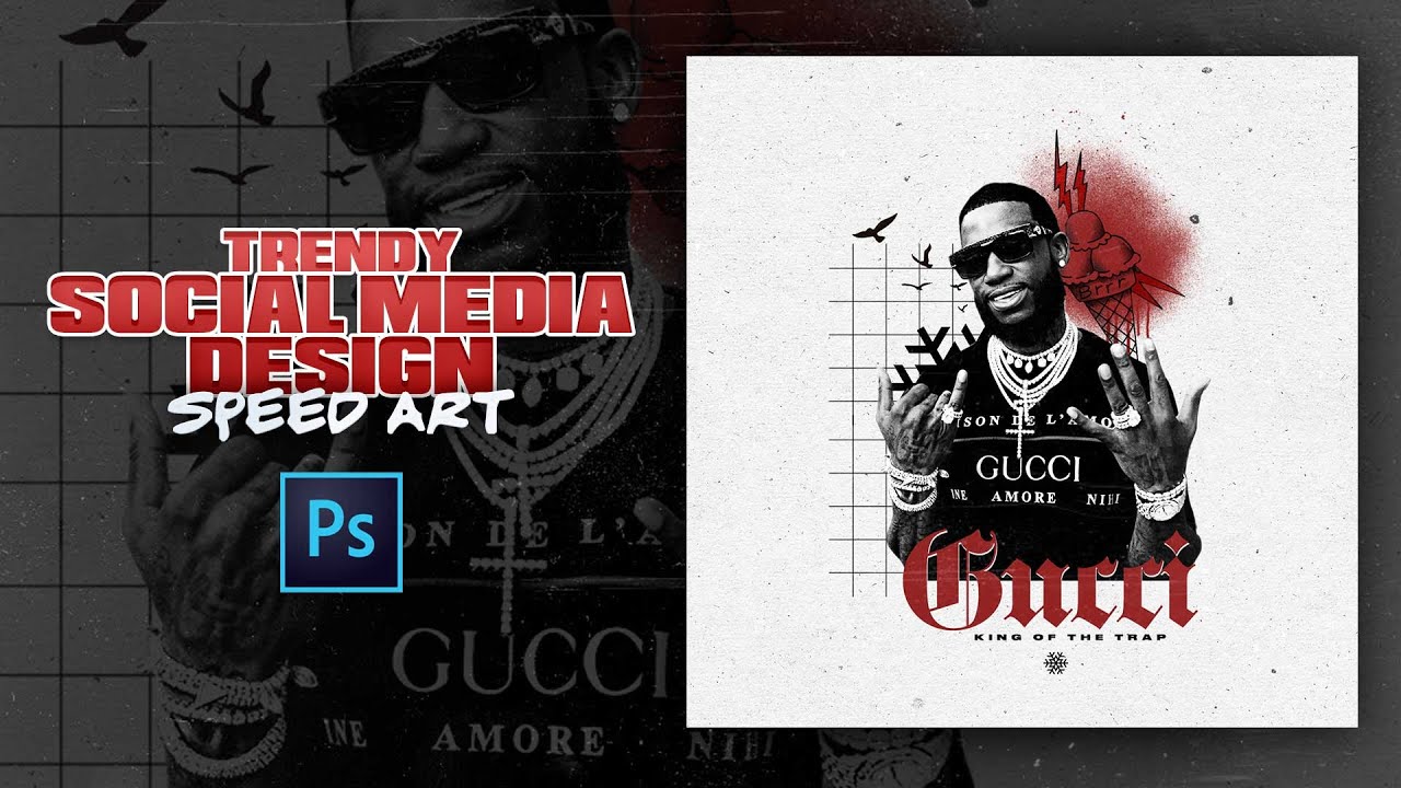 How to Create Trendy Social Media Post Design | Photoshop Tutorial ...