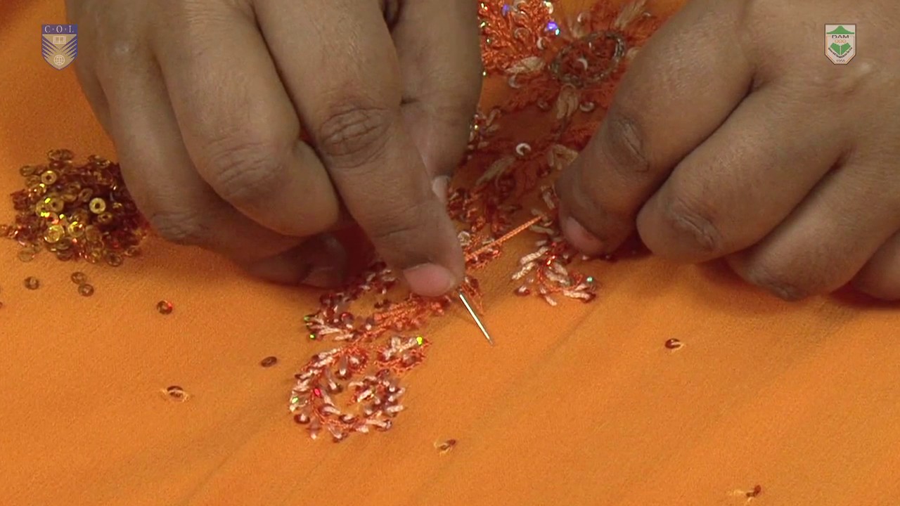 Karchupi work on salwar - YouTube