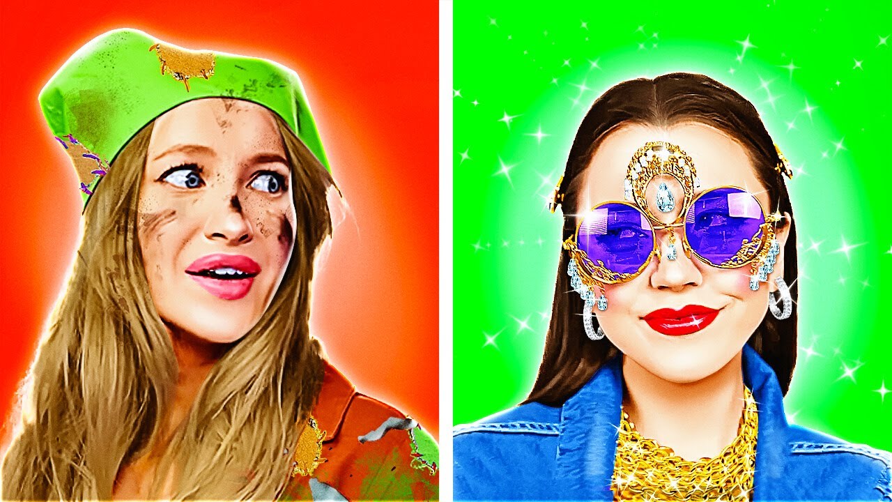 Desafio de roupas para ricos x pobres! Como ser um designer de moda em ...