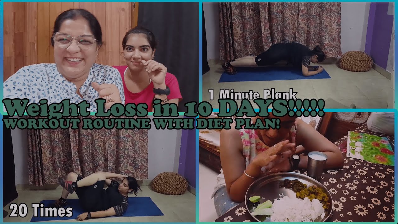 10 DAYS WEIGHT LOSS AND DIET PLAN CHALLENGE| BEGINNERS WORKOUT| daily ...