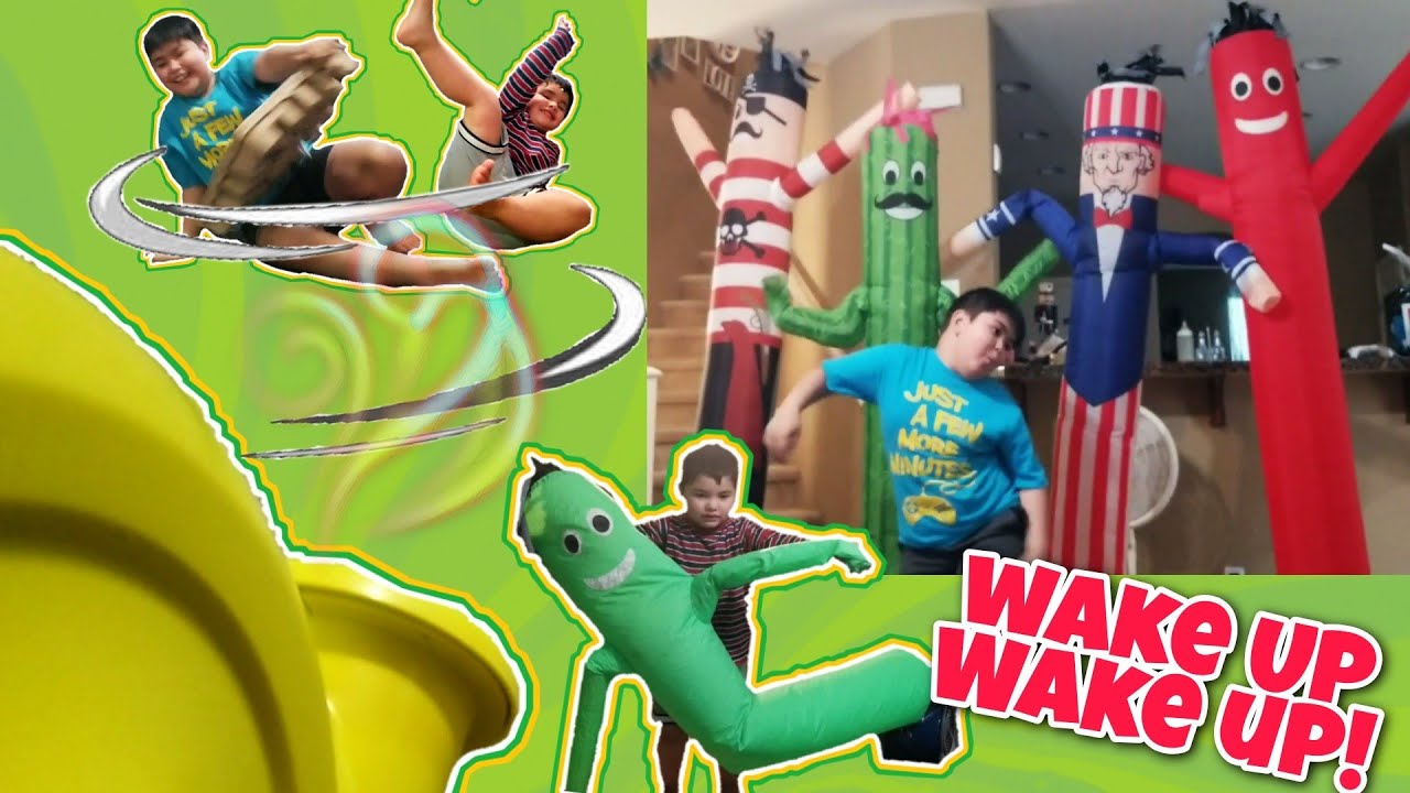 6ft Inflatable Air Dancers! Wake Up Wake Up! Bouncer Blower Powered ...