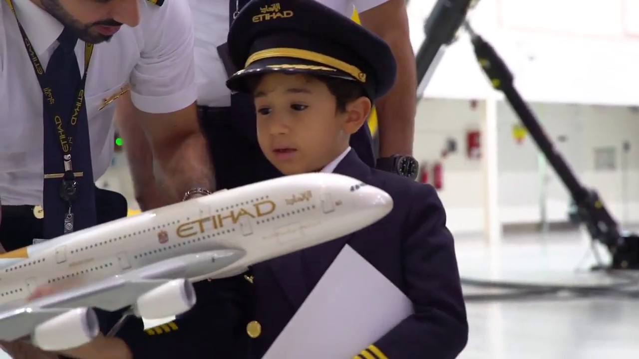 6 Year Old Genius Kid Becomes Etihad Airways Pilot for a Day - YouTube
