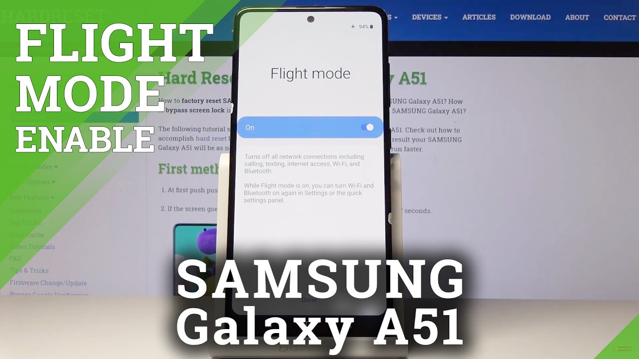 How to Activate Airplane Mode in Samsung Galaxy A51 – Flight Mode - YouTube