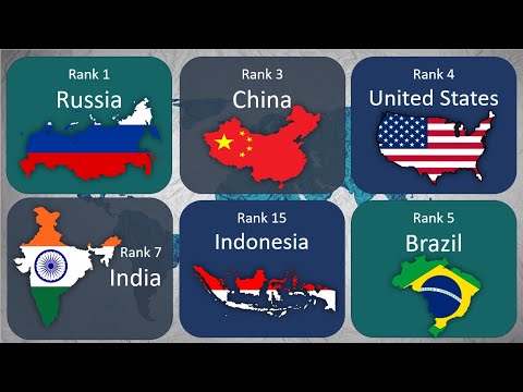 Top 50 Largest Countries by Area | Largest countries by land area in ...