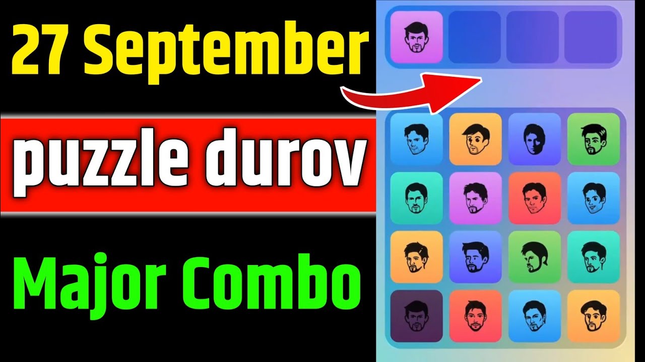 Major puzzle durov today 27 September | major daily combo puzzle solve ...