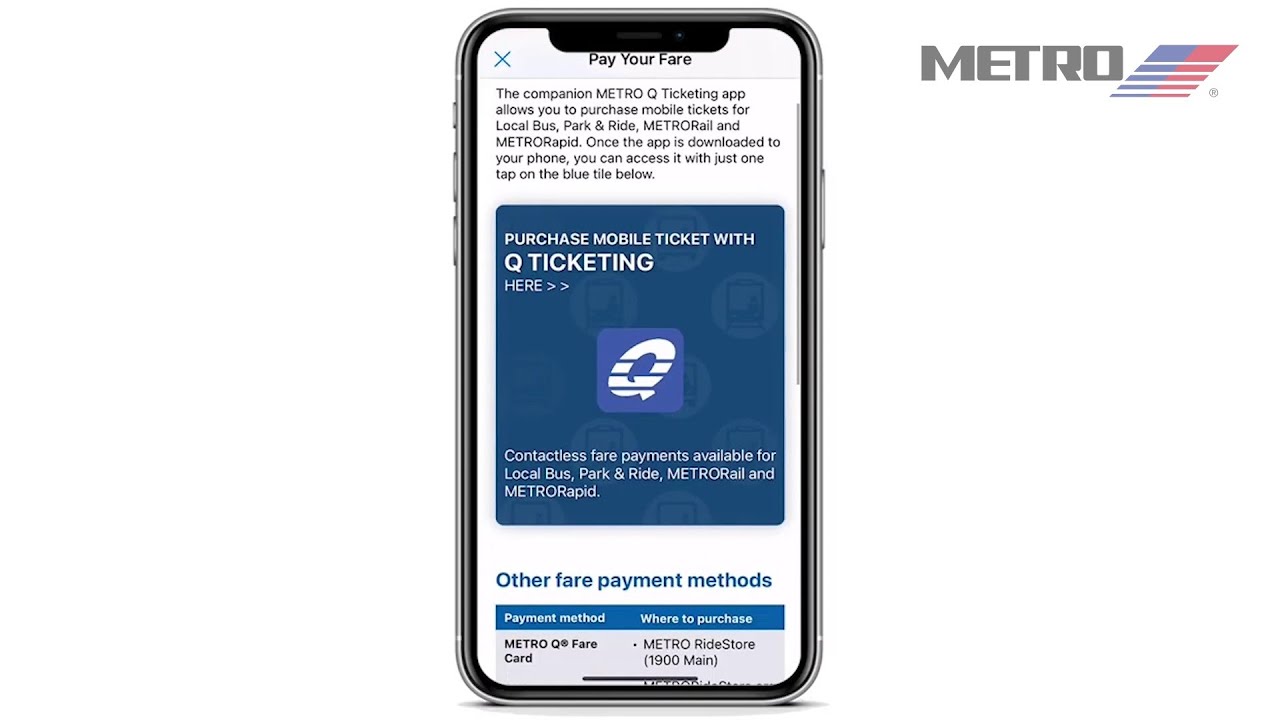 Using METRO's App or RideStore to Purchase Your Tickets | Commute ...