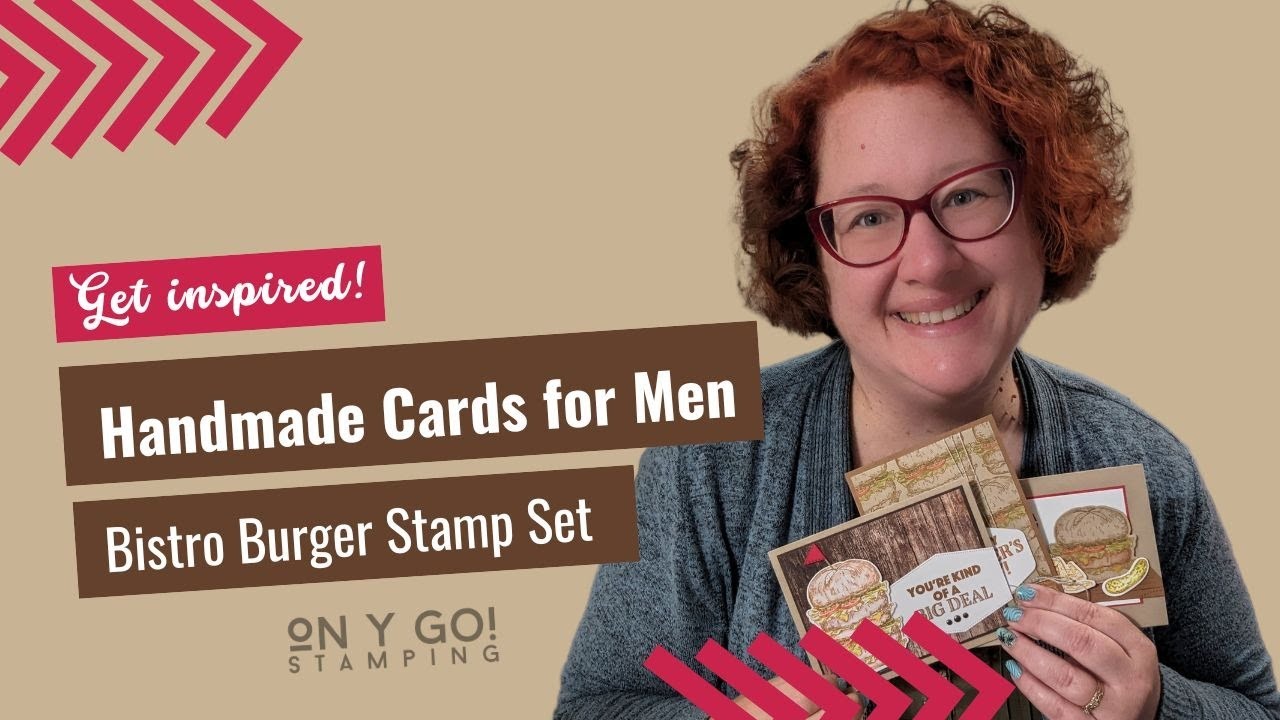Handmade Cards for Guys with the Bistro Burger Stamp Set - YouTube